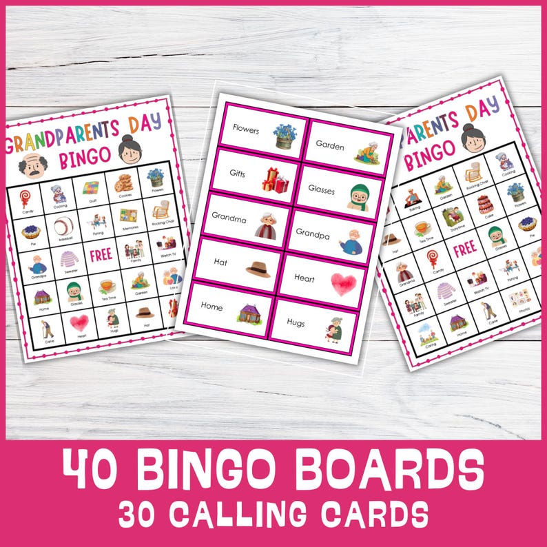 No Prep Grandparents Day Bingo Game, Fun & Engaging Classroom or Home ...