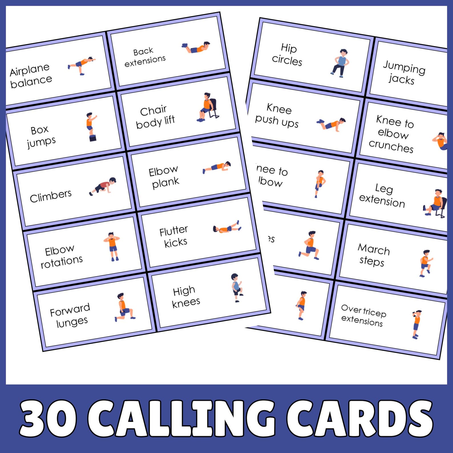 Exercise Fitness Bingo Game: Kids Workout Life Skills Health Physical ...