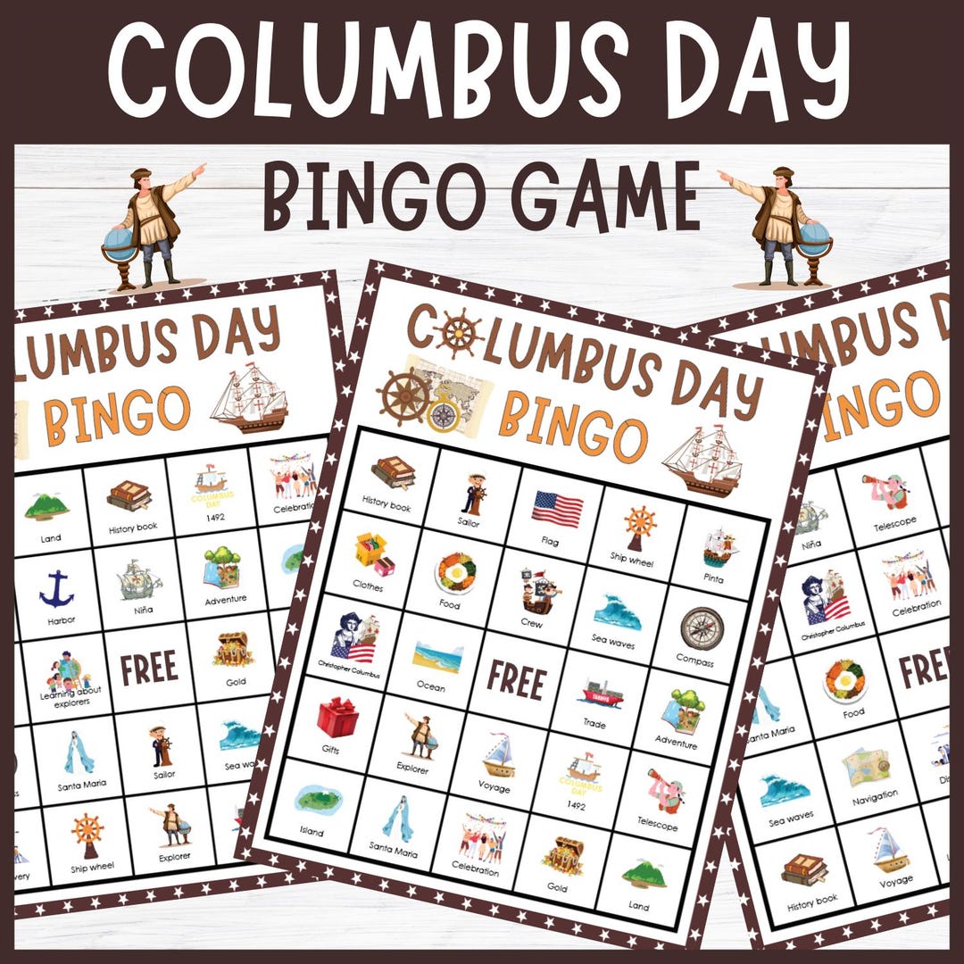 No Prep Christopher Columbus Day Bingo Game October Holidays Activities ...