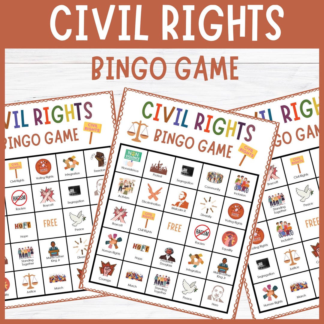 No Prep Civil Rights Vocabulary Bingo Games: Black History Month MLK ...