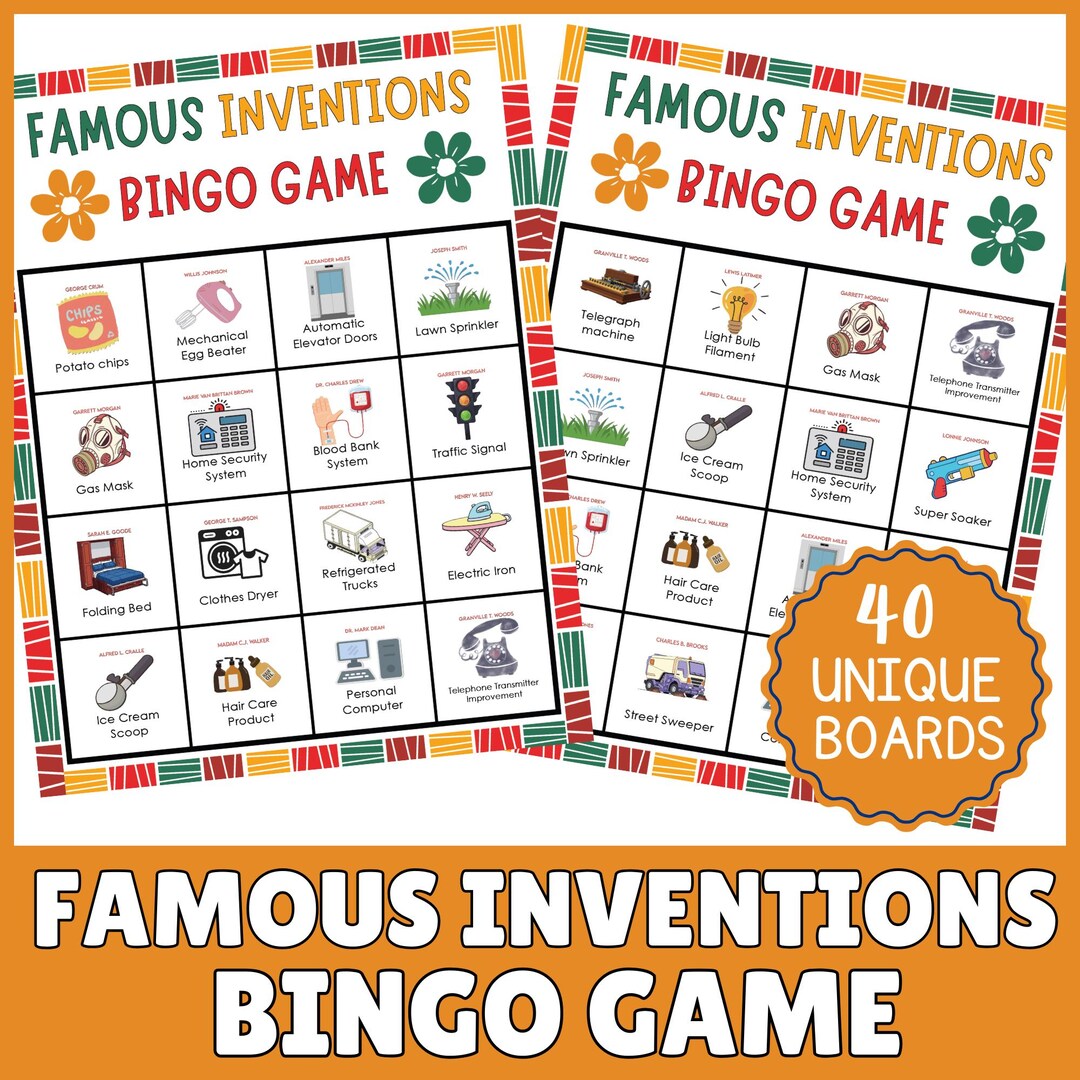 No Prep Famous African American Inventions Bingo Game | Black History ...