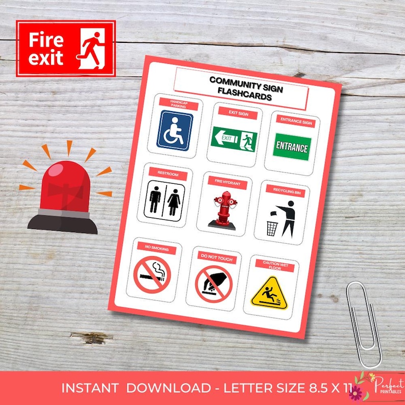 Community Signs Flashcards | 63 Essential Safety and Survival Signs for ...