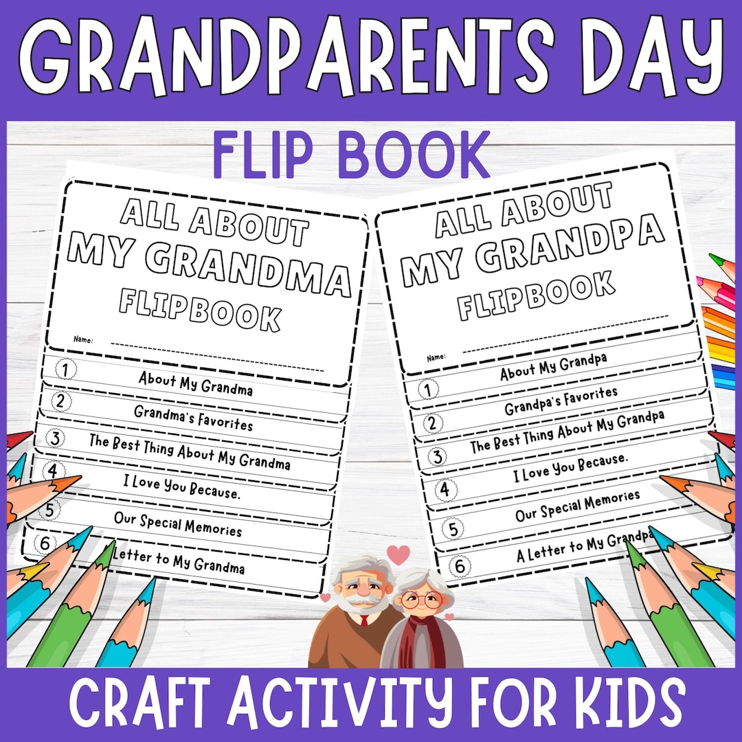 Grandparents Day Flip Book, All About Grandma Grandpa Prompt Writing ...