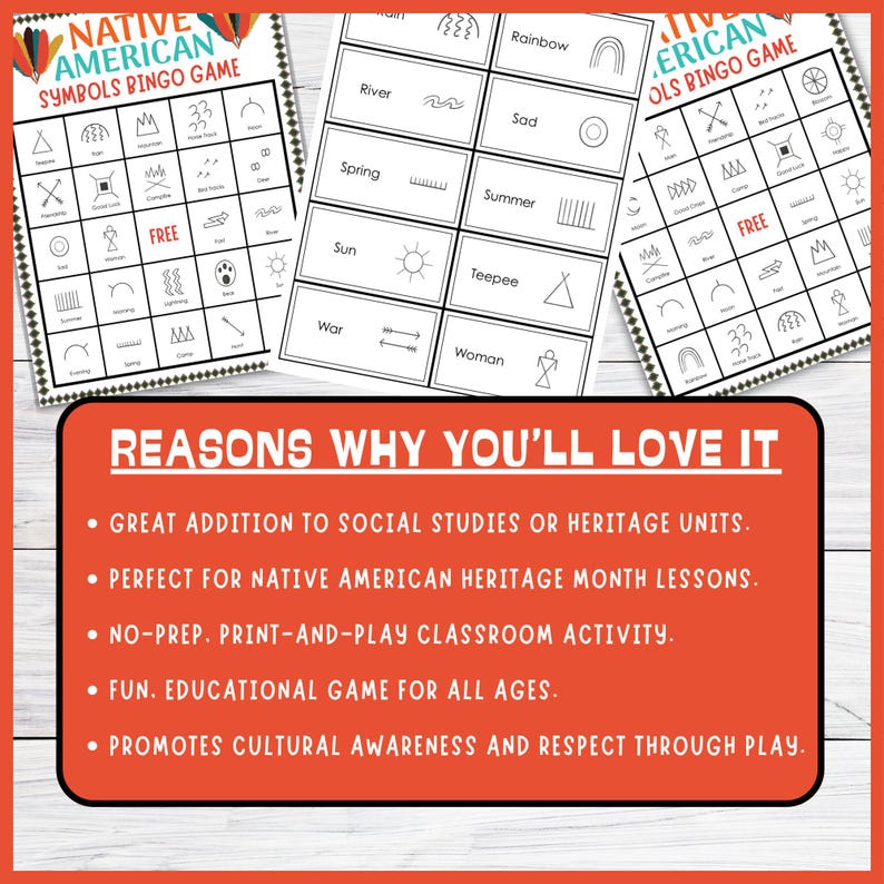 Native American Heritage Month Symbols Bingo | Indigenous Peoples Sign ...