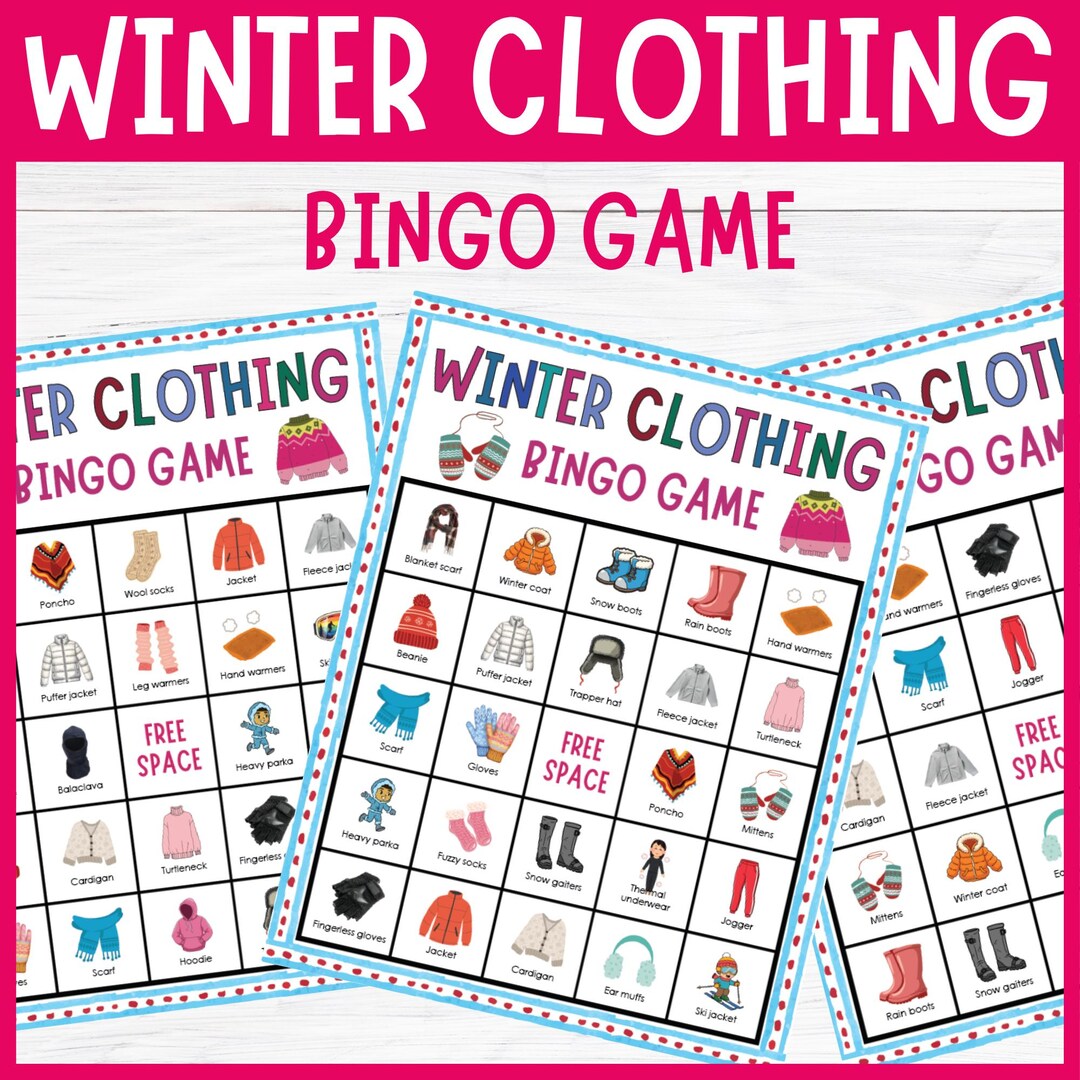 No Prep Winter Clothing Bingo Game | ESL Seasonal Holidays Clothes ...