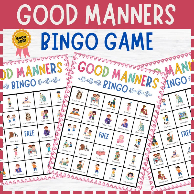Good Manners Bingo Game Printable | Social Skills, Kindness, SEL ...
