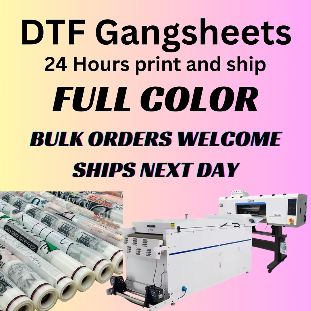 Custom Gang Sheet, Full Color DTF, Ready to Apply, Direct to Film, DTF ...