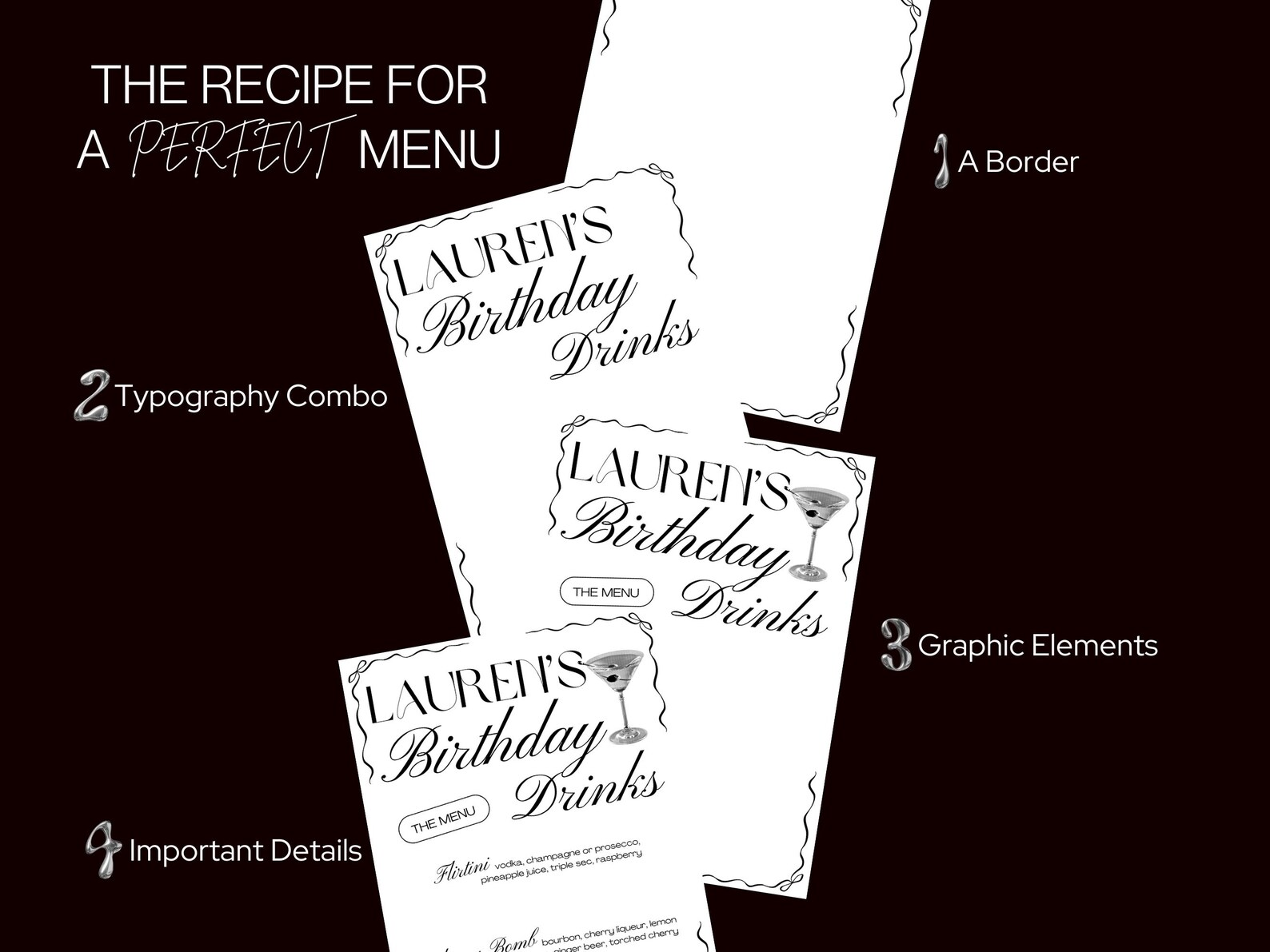Editable Cocktail Menu Digital Template | Customisable Drinks Menu for ...