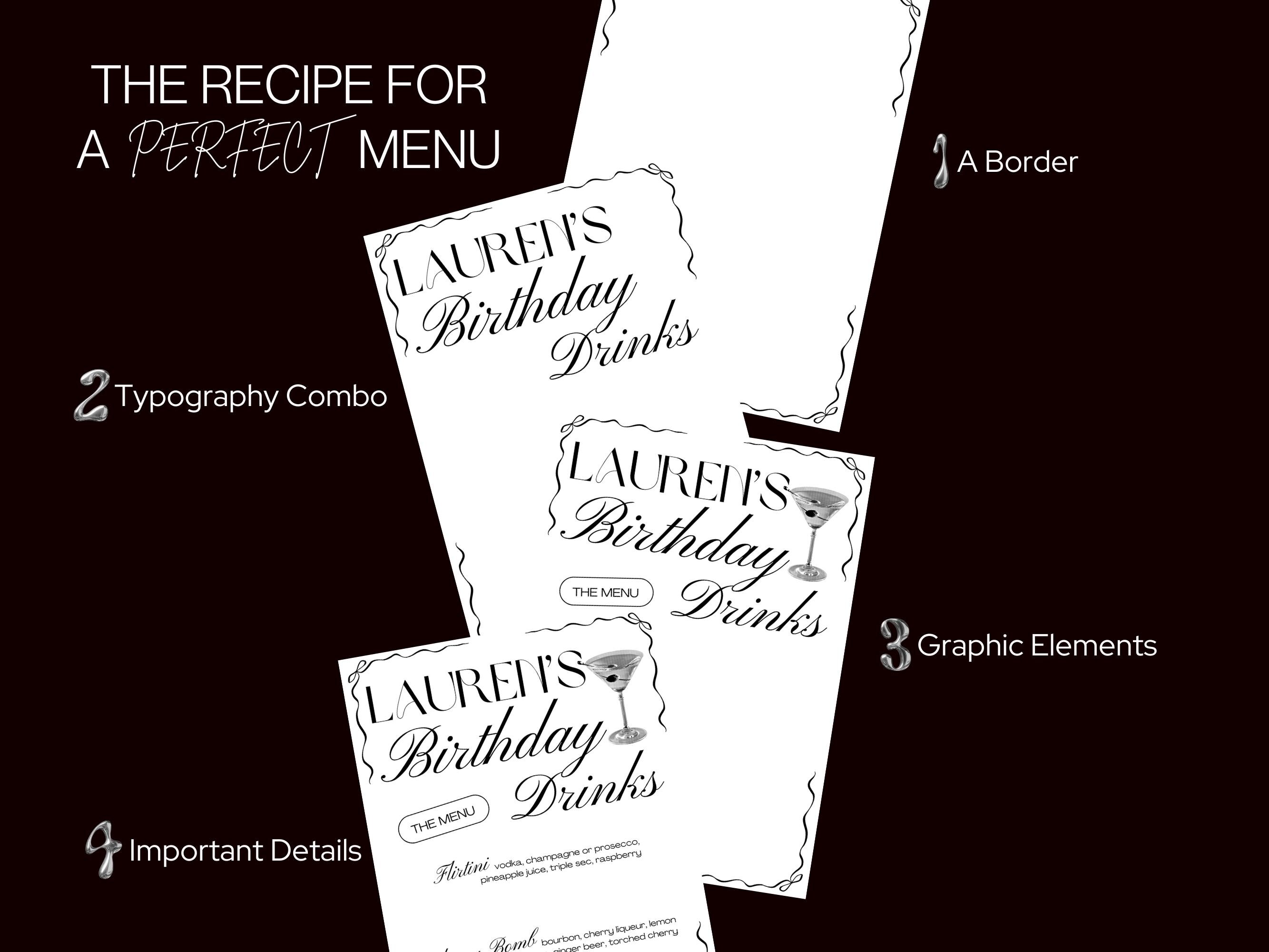 Editable Cocktail Menu Digital Template | Customisable Drinks Menu for ...