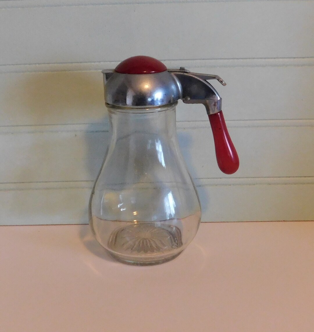 Syrup Dispensor/bakelite, Red Handle/top - Etsy