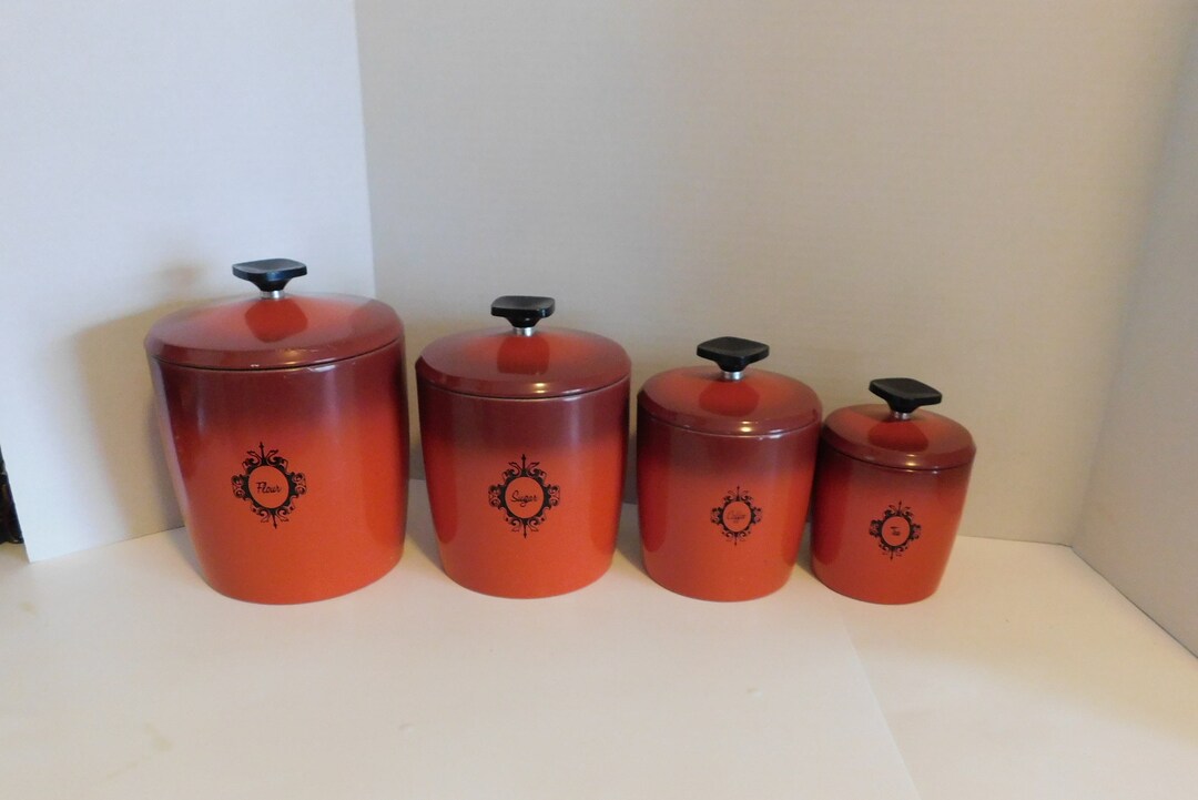 Canister Set of 4 Burnt Orange, West Bend - Etsy