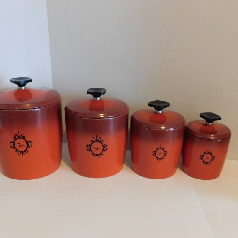 Orange Canister Set - Etsy