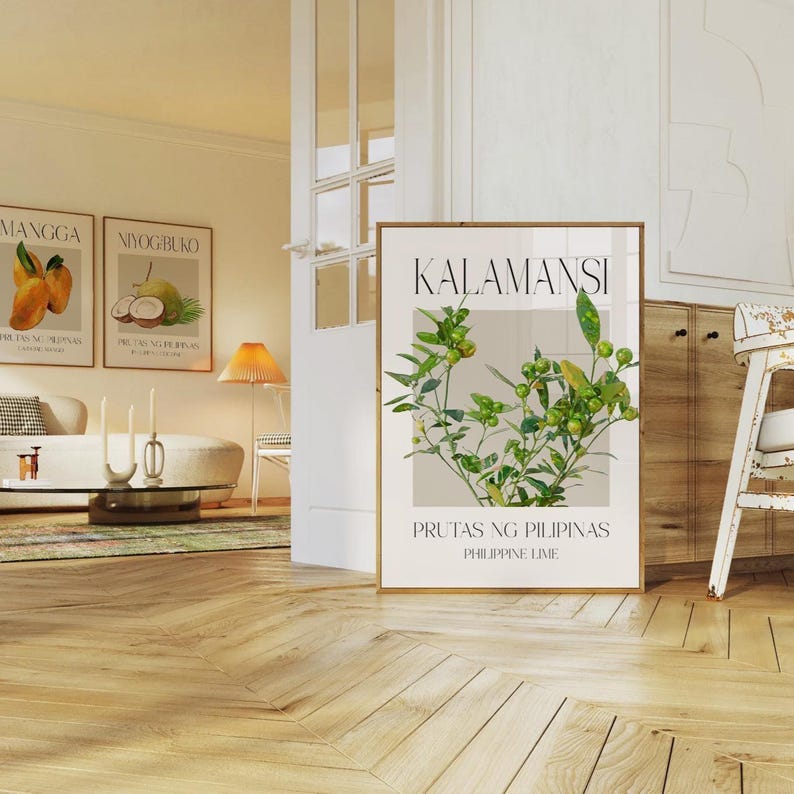 Set of 3 Philippine Fruits Print Set: Calamansi, Coconut, Mango ...