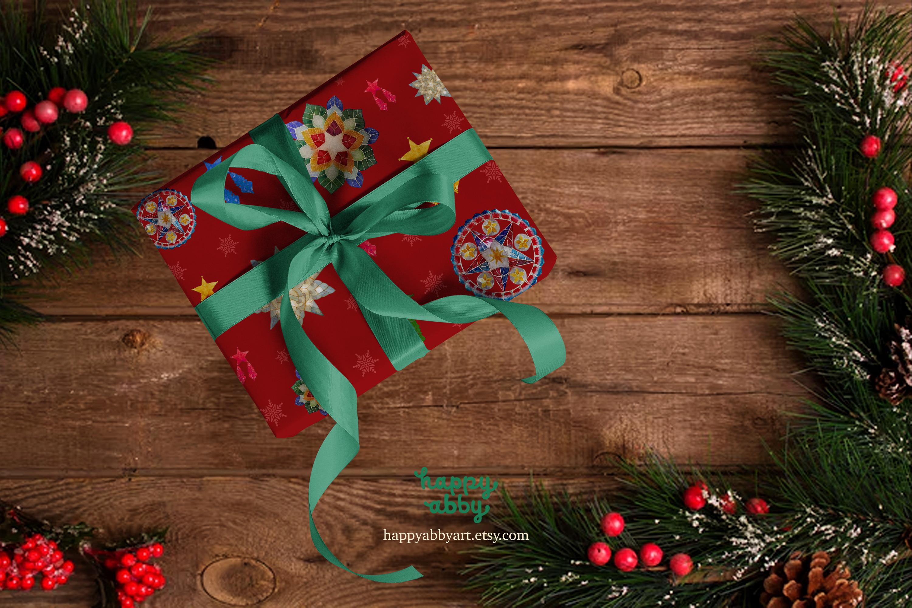 Filipino Christmas Gift Wrap – Paskong Pinoy Parol Lantern Design - Etsy