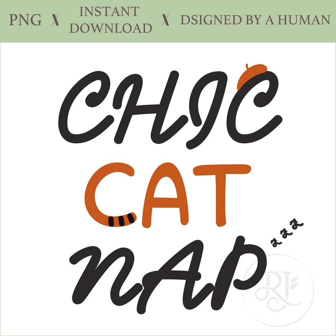Chic Cat Nap PNG, Cat Image Png, Minimalist Cat Art, Printable Gift ...
