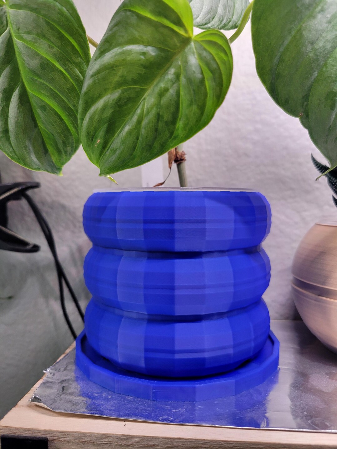 Round 3D Printed Plant Pot With Drip Tray for Indoor or Outdoor Plants ...