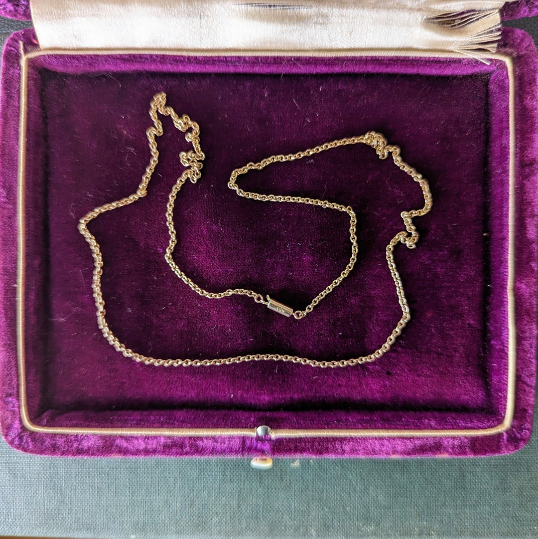 Antique 9ct Gold Trace Chain Necklace With Barrel Clasp. 51.5 Cm / 20. ...