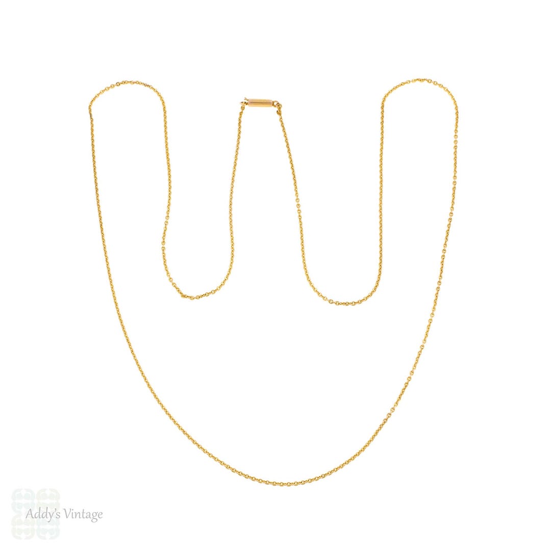 Antique 9ct Gold Trace Chain Necklace With Barrel Clasp. 65 Cm / 25.5 ...