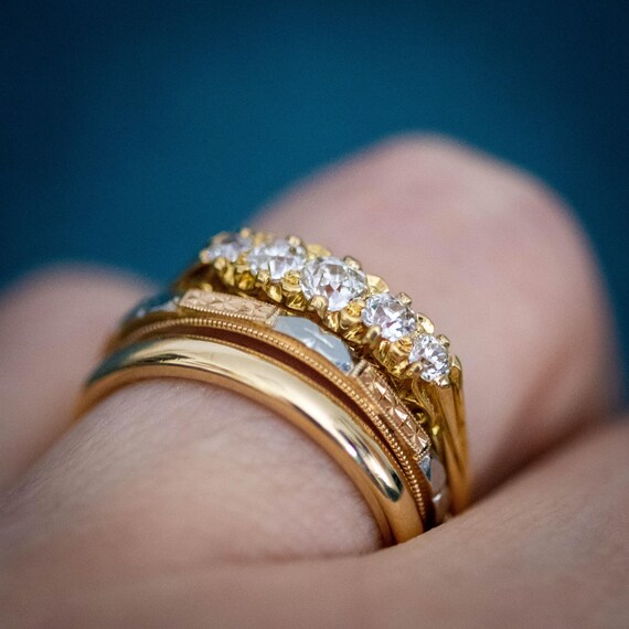 Vintage 9ct Gold Utility 1940s Wedding Ring, Size P /… - Gem