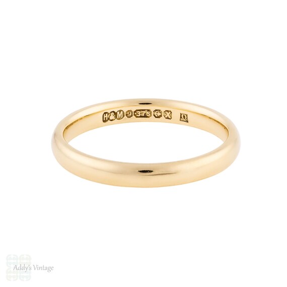 Vintage 9ct Gold Utility 1940s Wedding Ring, Size P /… - Gem