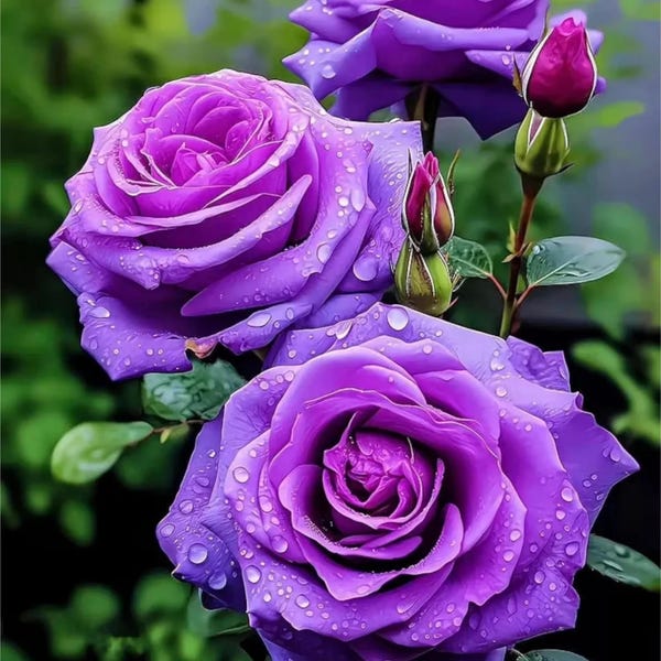 Purple Rose Bush - Etsy