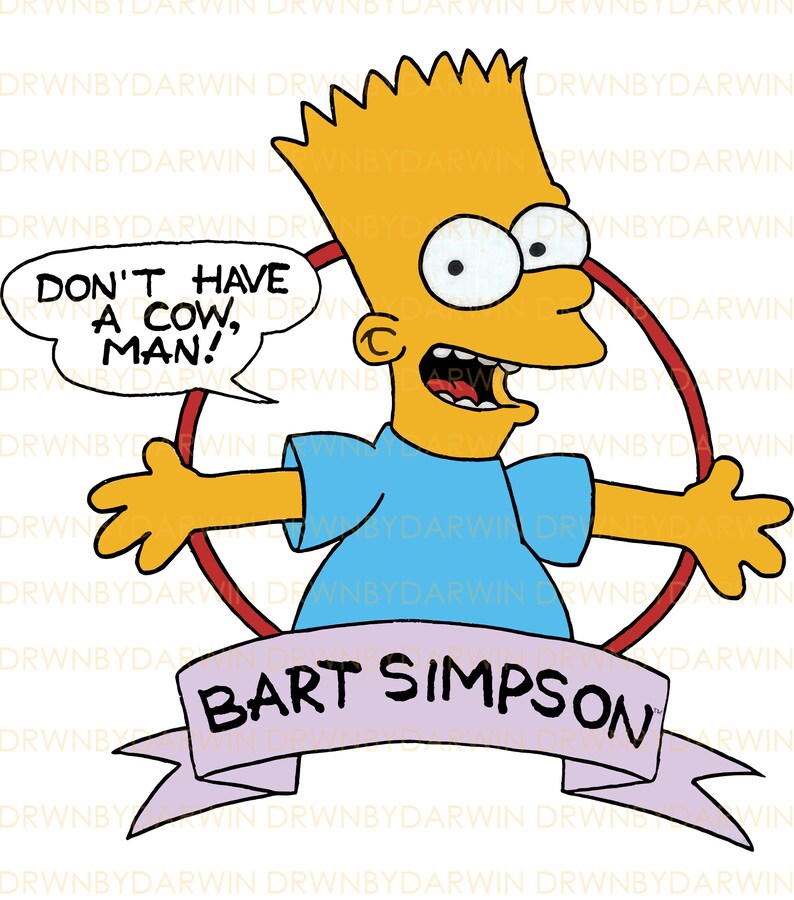 Bart Simpson Png, Don't Have a Cow Man Png, Cartoon Png, Retro TV Png ...