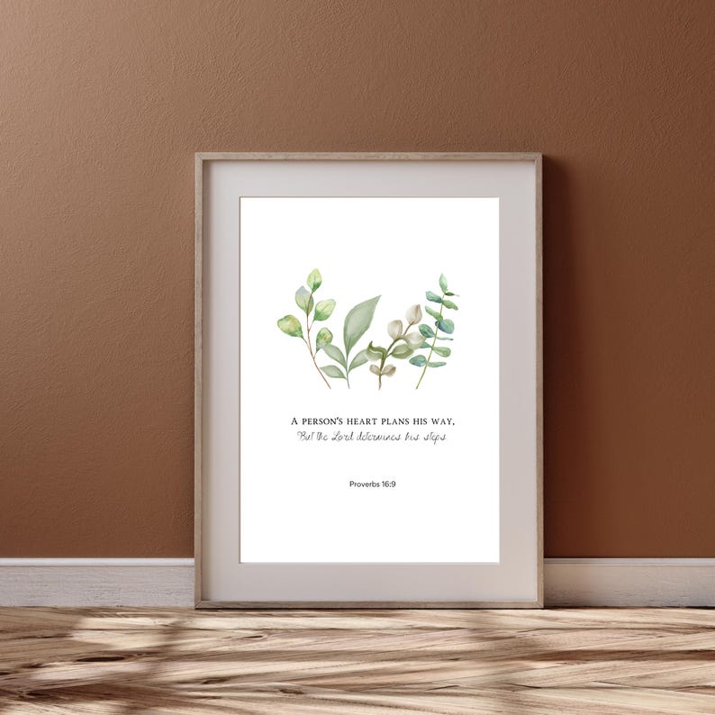 Proverbs 16:9 Bible Verse Wall Art Gallery, Proverbs Wall Art, Bible ...