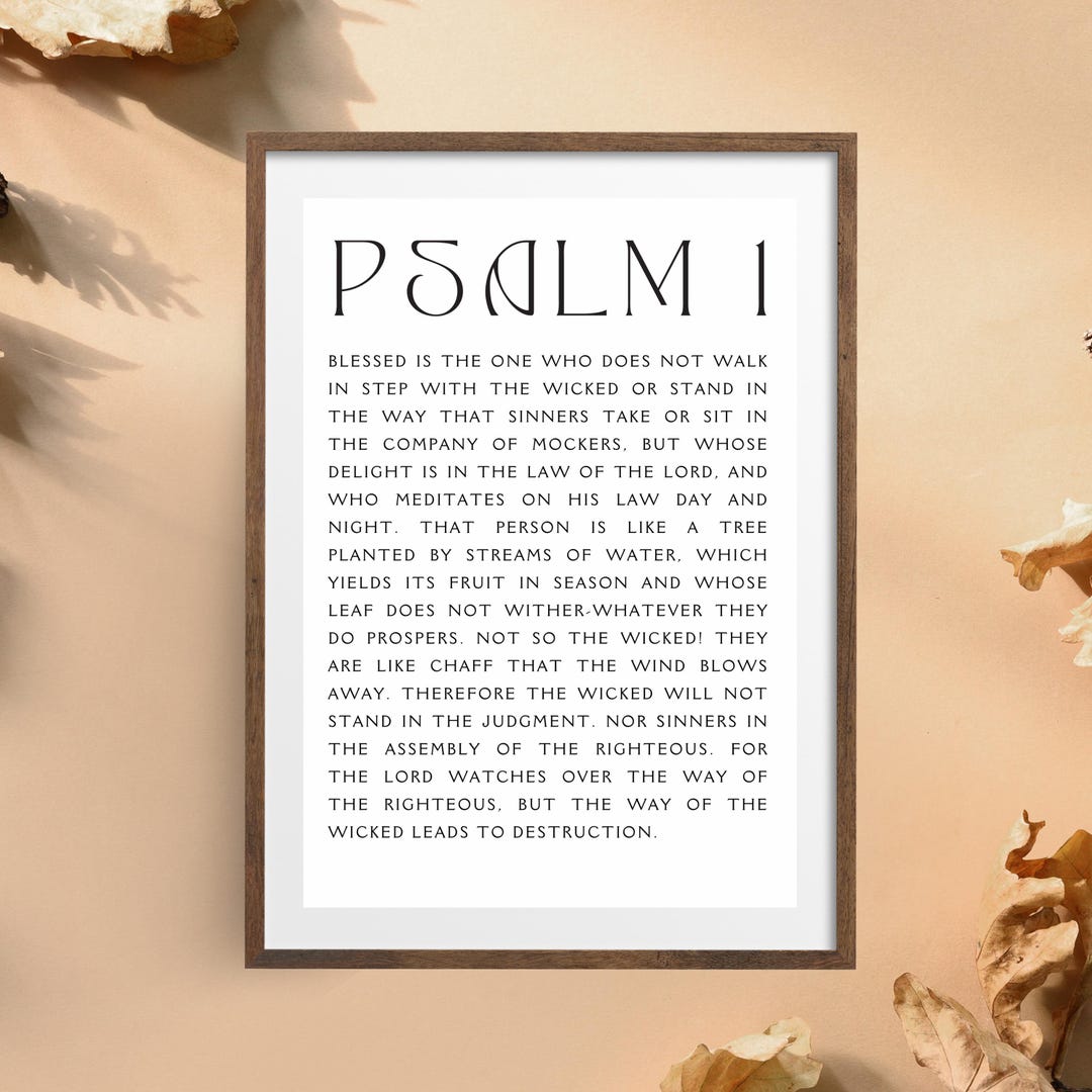 Psalm 1 Poster, Psalms Wall Art, Inspirational Wall Art, Christian Wall ...
