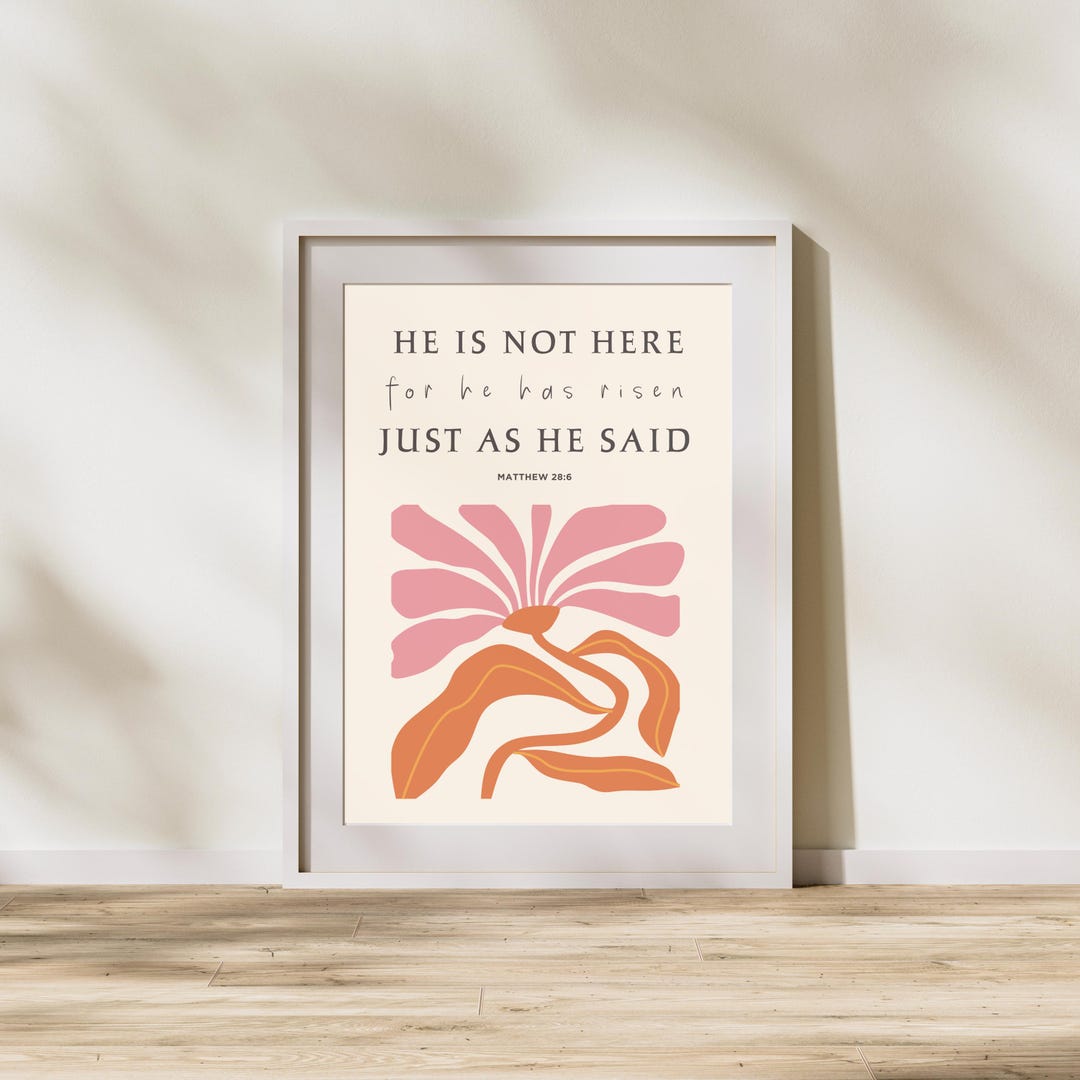 He Has Risen Poster, Christian Home Decor, Holy Wall Art, Faith Based ...