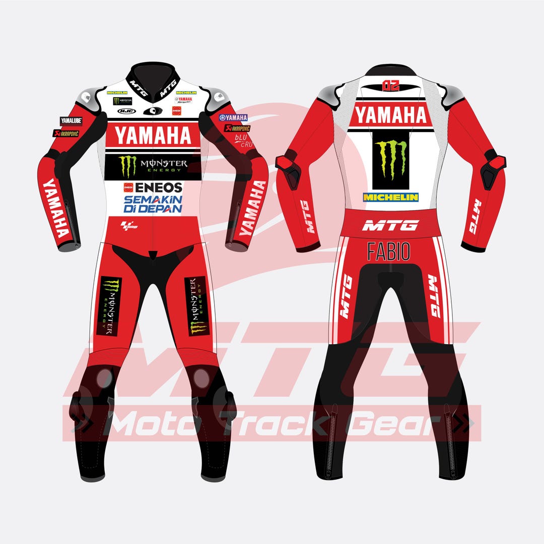 Fabio Quartararo Yamaha Motogp Leather Racing Suit Custom Motorcycle ...