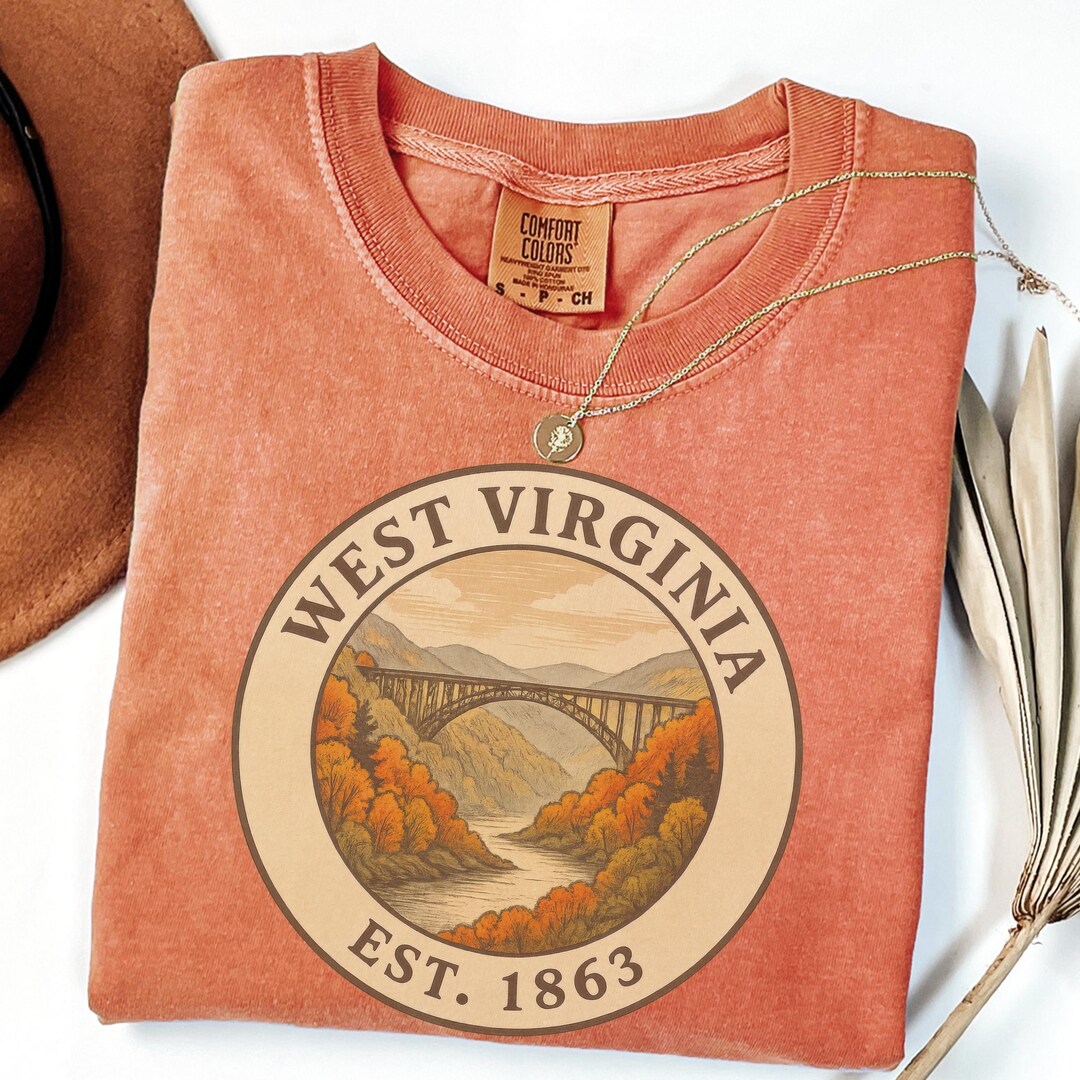Comfort Colors West Virginia Shirt, Retro State Seal, Vintage Graphic ...