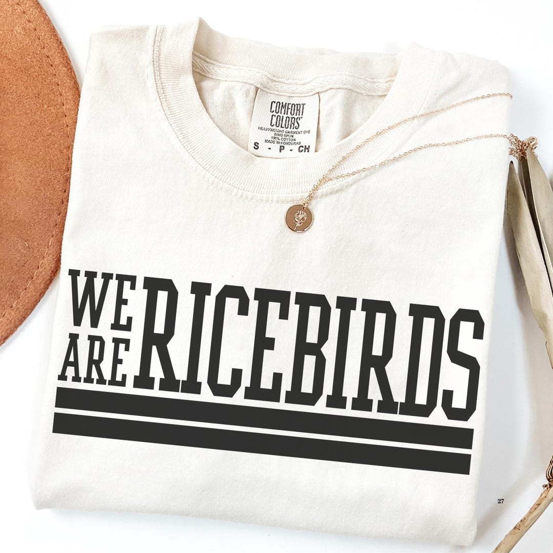 Comfort Colors Ricebirds Shirt: Varsity School Team Spirit Tee - Etsy