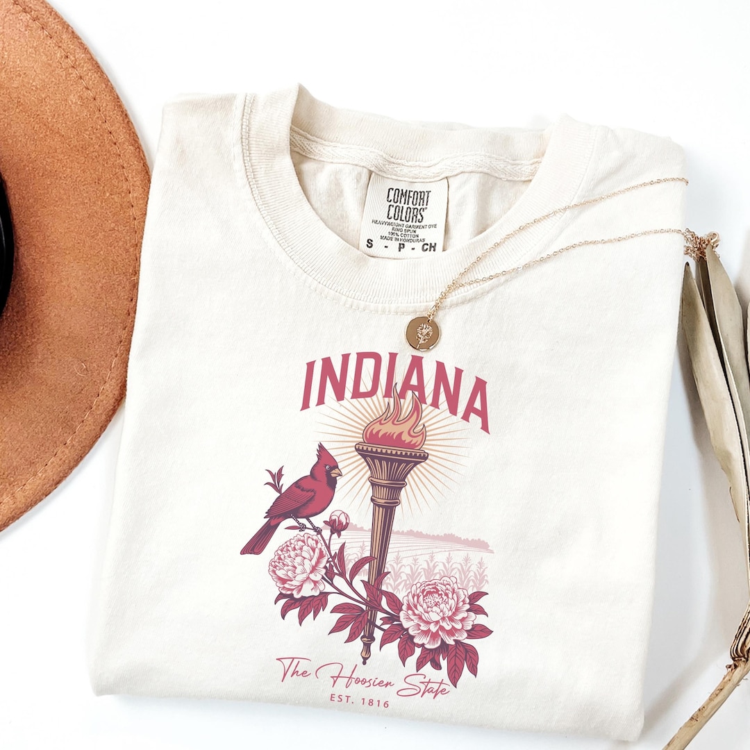 Comfort Colors Indiana T-shirt: Vintage Hoosier State Graphic Tee - Etsy