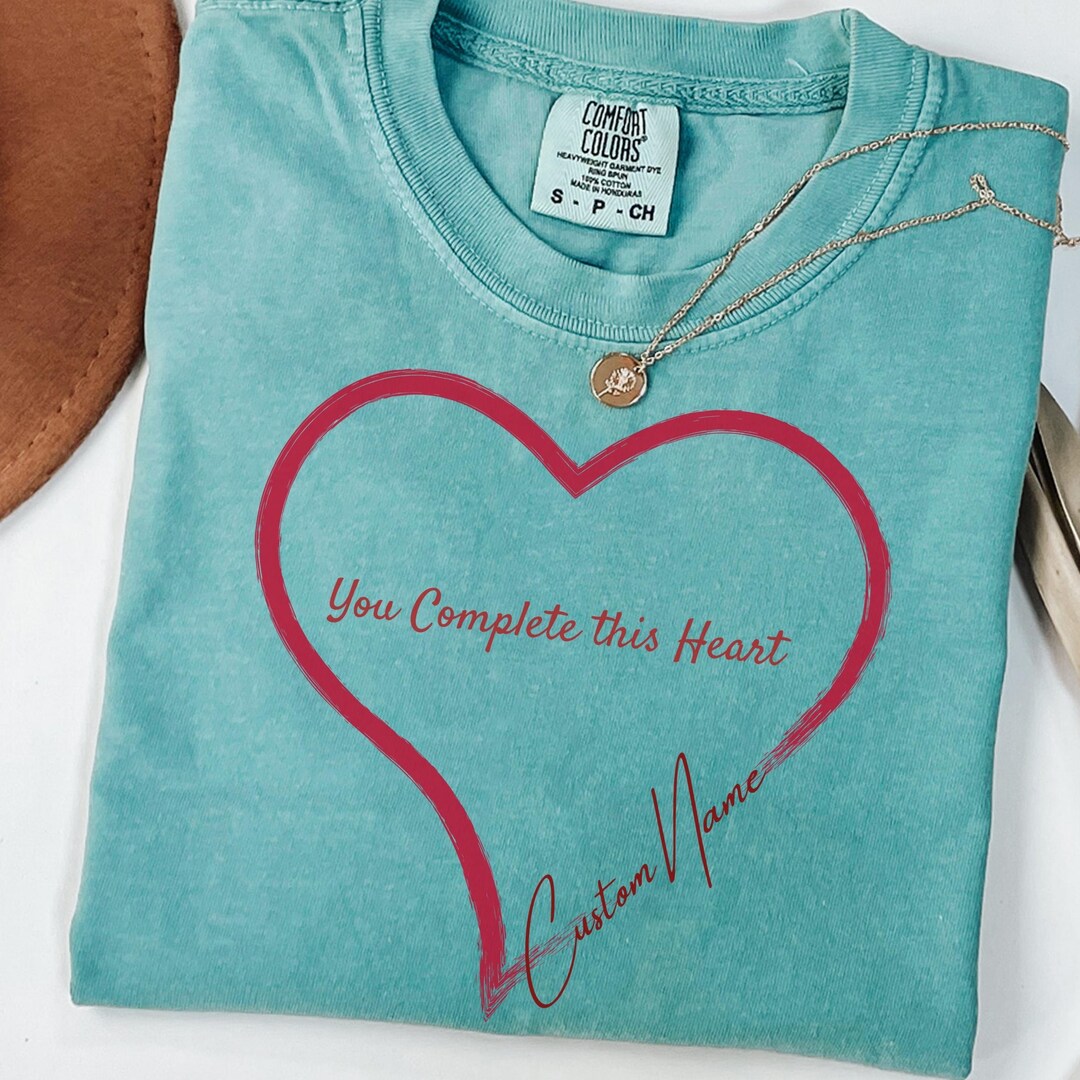 Personalized Heart Name Shirt: Comfort Colors Custom Love Tee - Etsy