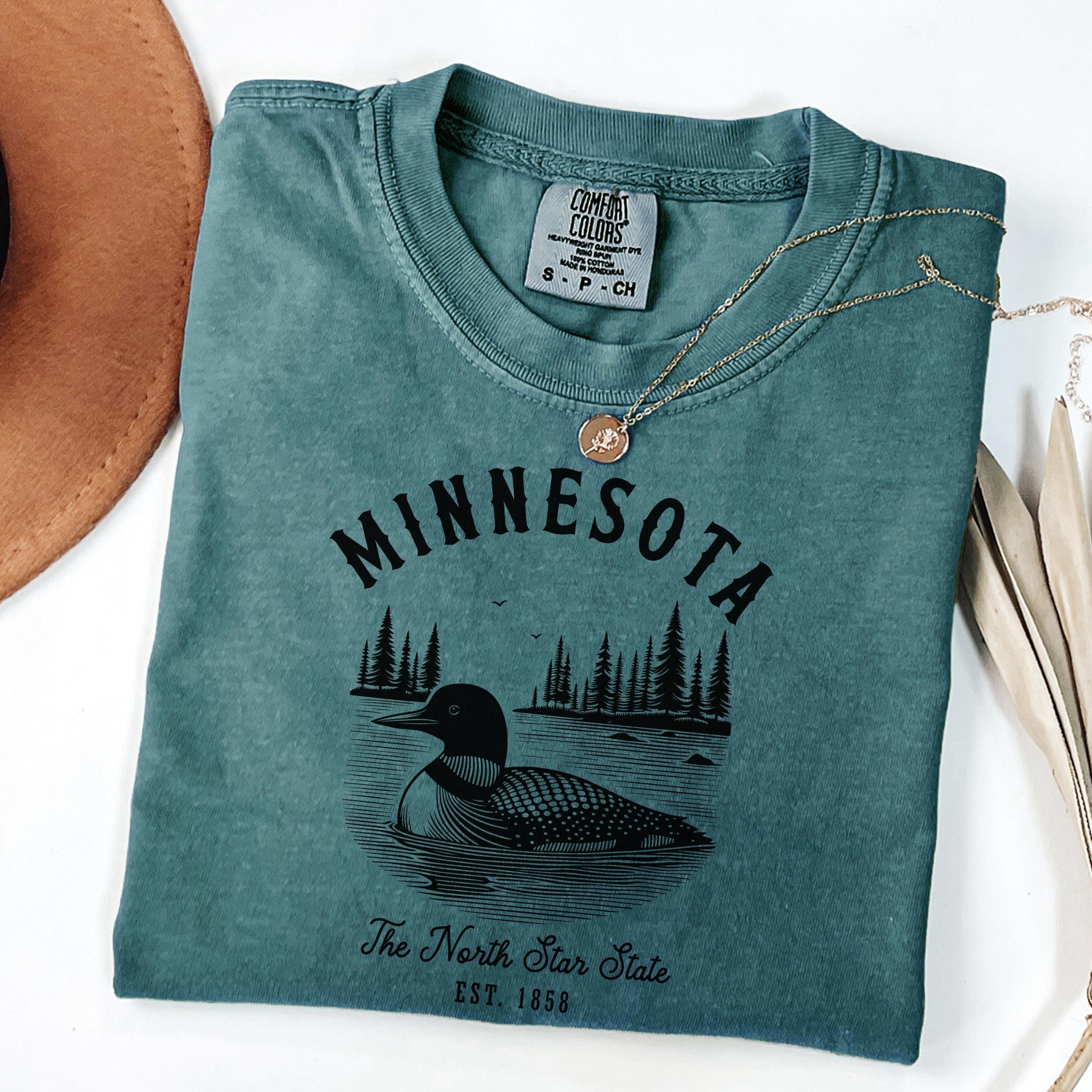 Comfort Colors Minnesota Shirt: Retro Lake Loon Graphic Tee - Etsy