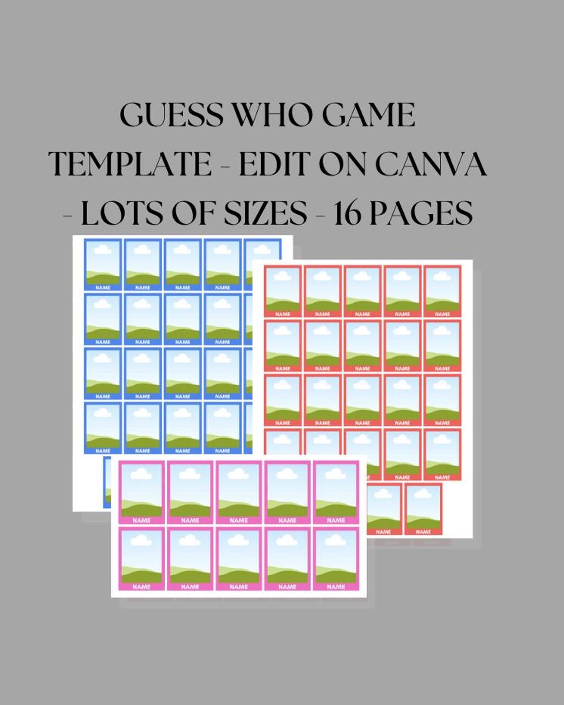 Custom Guess Who Game Template - Make Guess Who Game - Edits on Canva - Guess Who Template ...