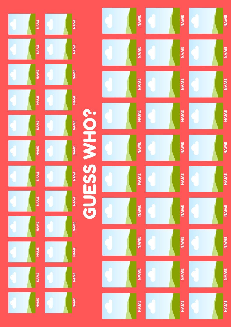 Custom Guess Who Game Template - Make Guess Who Game - Edits on Canva ...