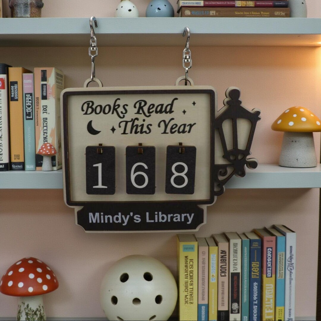 Custom Books Read Tracker, Wall Hanging Bookshelf Counter, Bookish ...