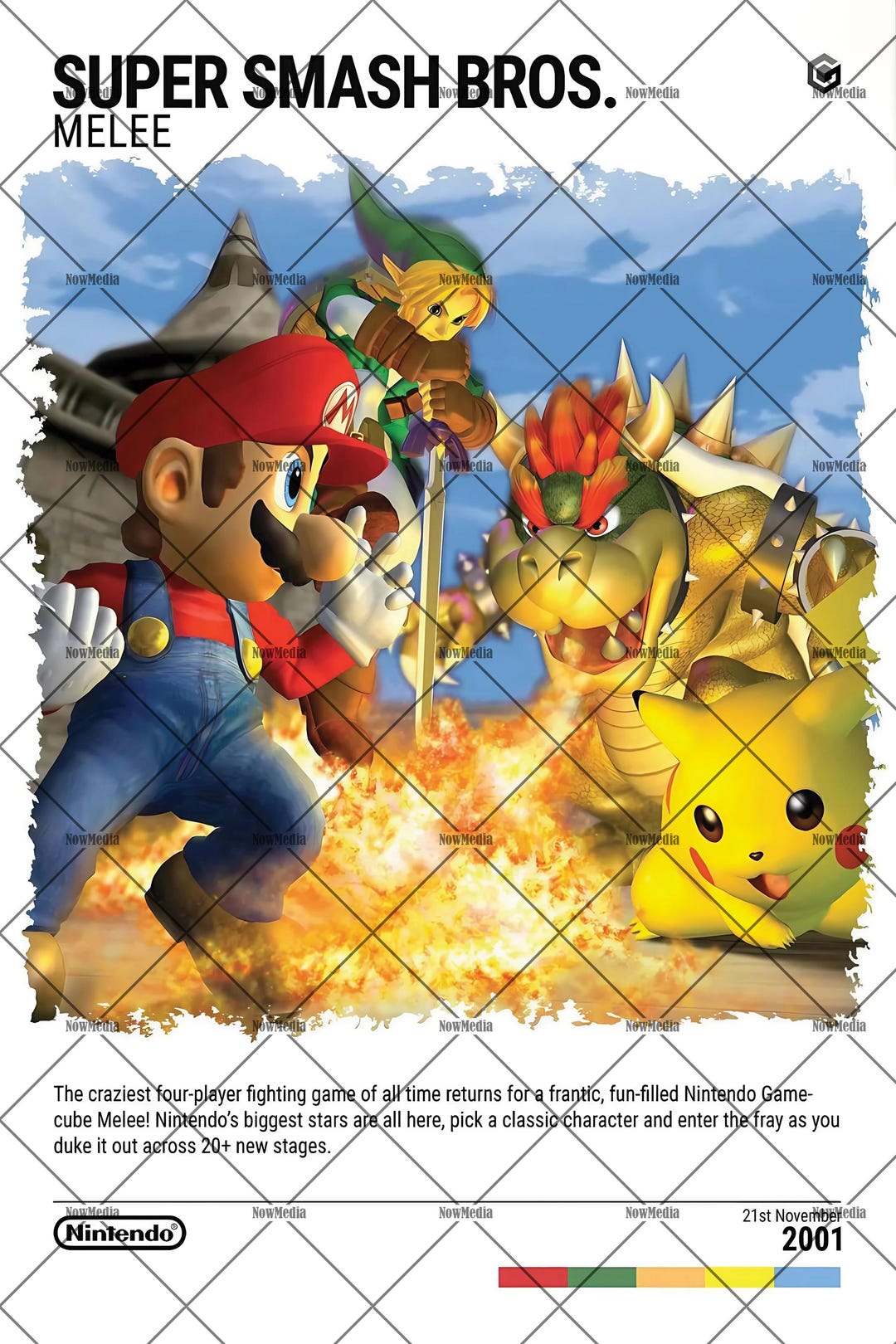 Super Smash Bros Melee Art Console Gamecube Wall Art Home - POSTER ...
