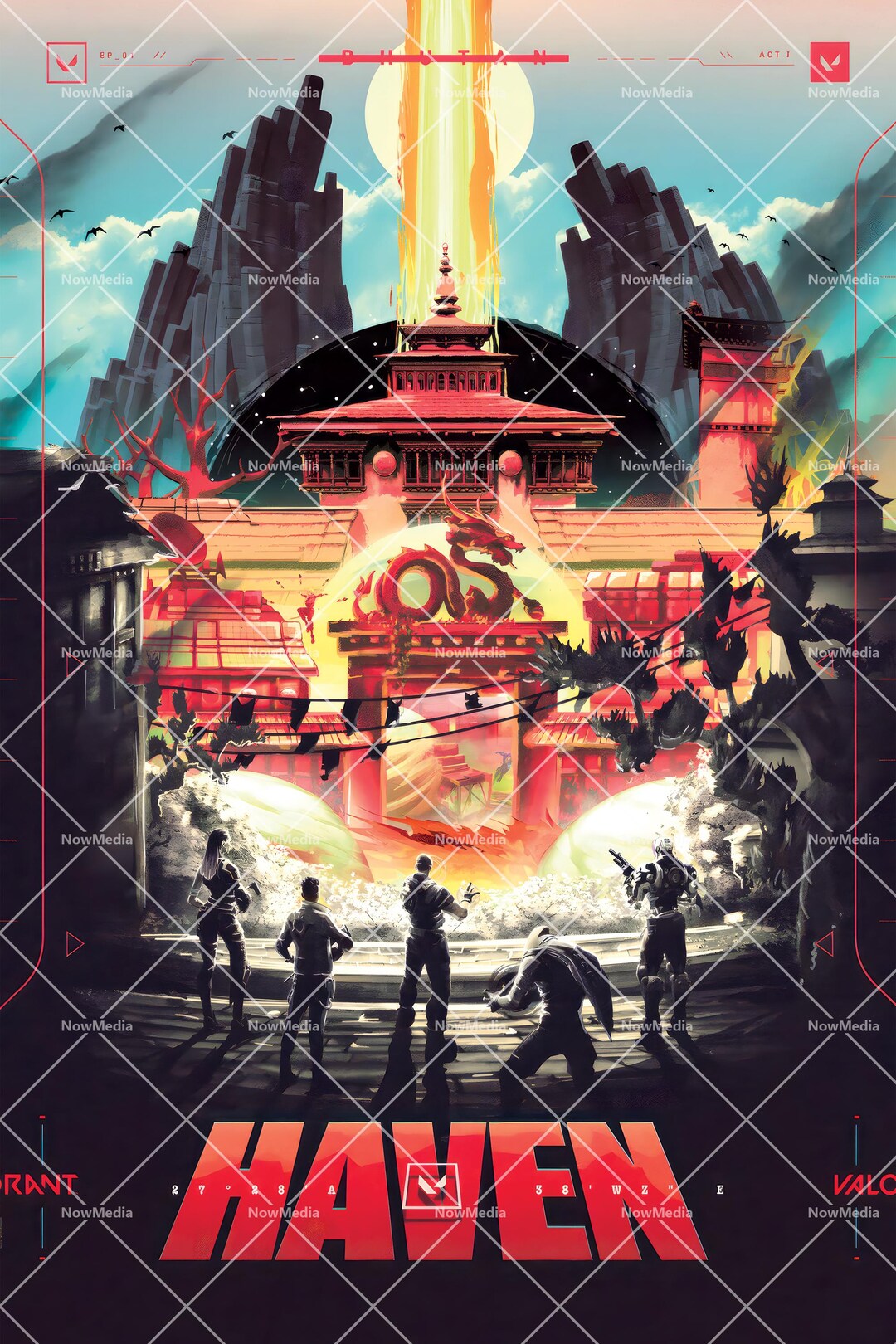 Haven Valorant Haven Valorant Map Valorant Map Poster Gaming Poster ...