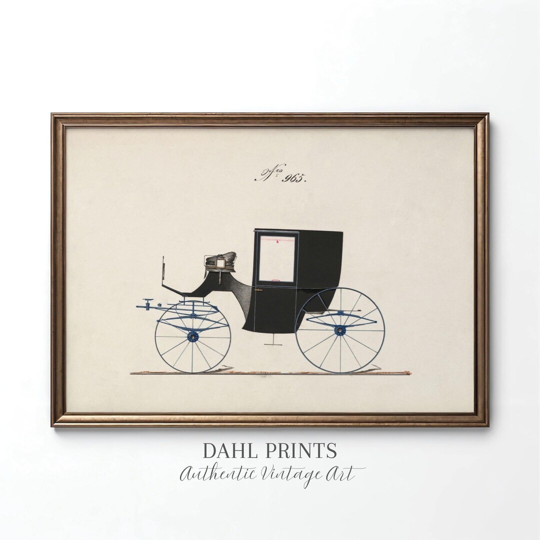 Horse Carriage Design PRINTABLE: Antique Pen and Ink Illustration ...