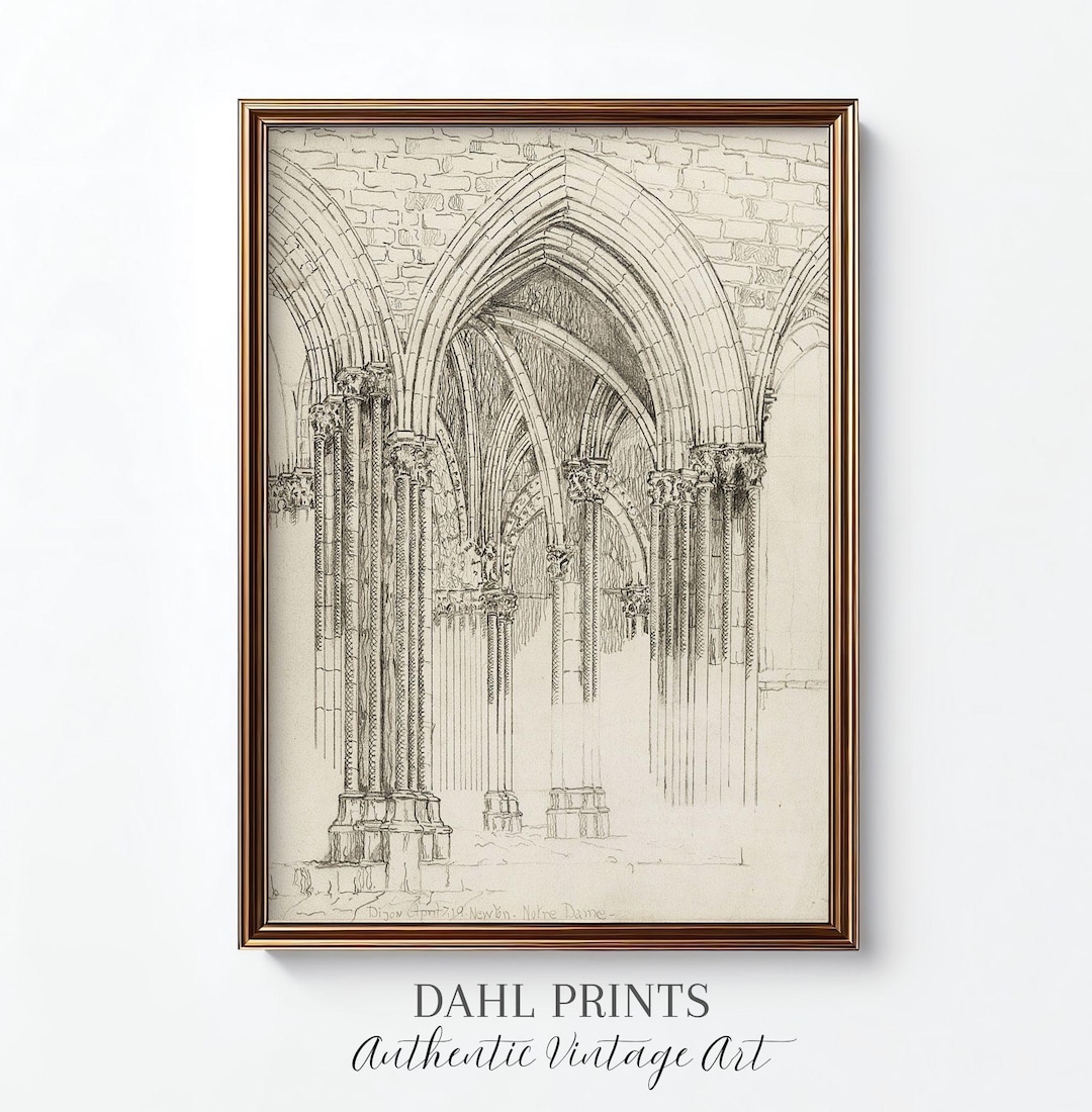 Notre Dame Cathedral Architecture PRINTABLE: Vintage Church Building ...