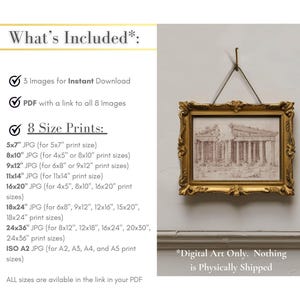 Roman Temple Architecture PRINTABLE: Antique Pen and Ink Drawing ...