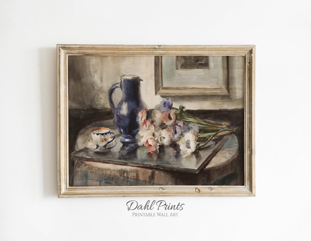 Vintage Watercolor Still Life Painting PRINTABLE Digital Farmhouse ...