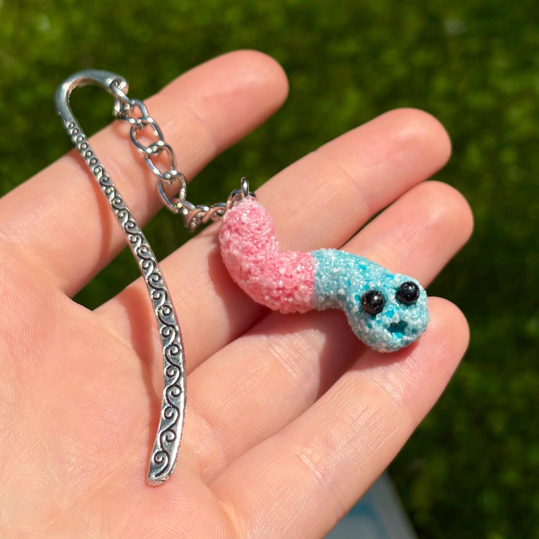 Sydsminis Hook Bookmark With Hand-sculpted Gummy Worm Creature Booktok ...