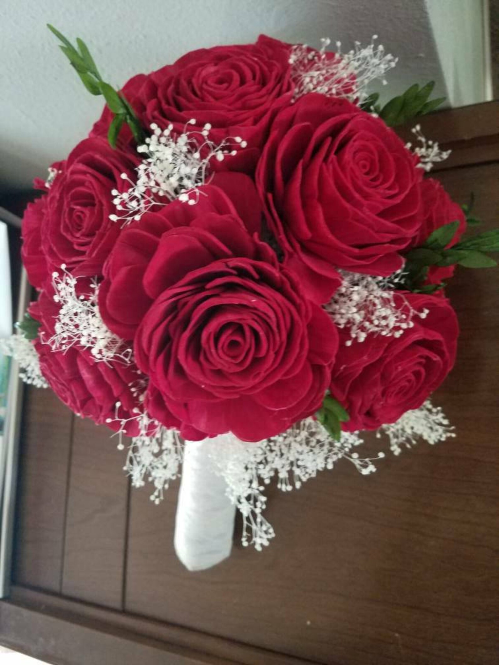 Red Rose Bouquet, Sola Flower Bouquet. Wooden Rose Bouquet, Winter ...