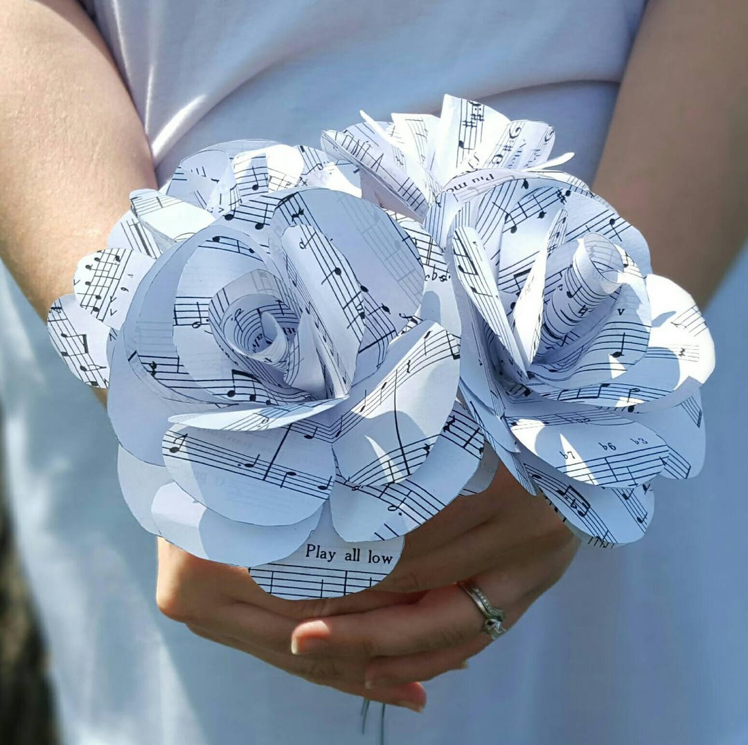 Paper Roses, Sheet Music Roses, Paper Flowers, Handmade Flowers, Music ...