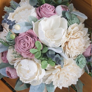 Dusty Rose Quartz and Sage Flowers, Spring Wedding Bouquet, Pink and ...