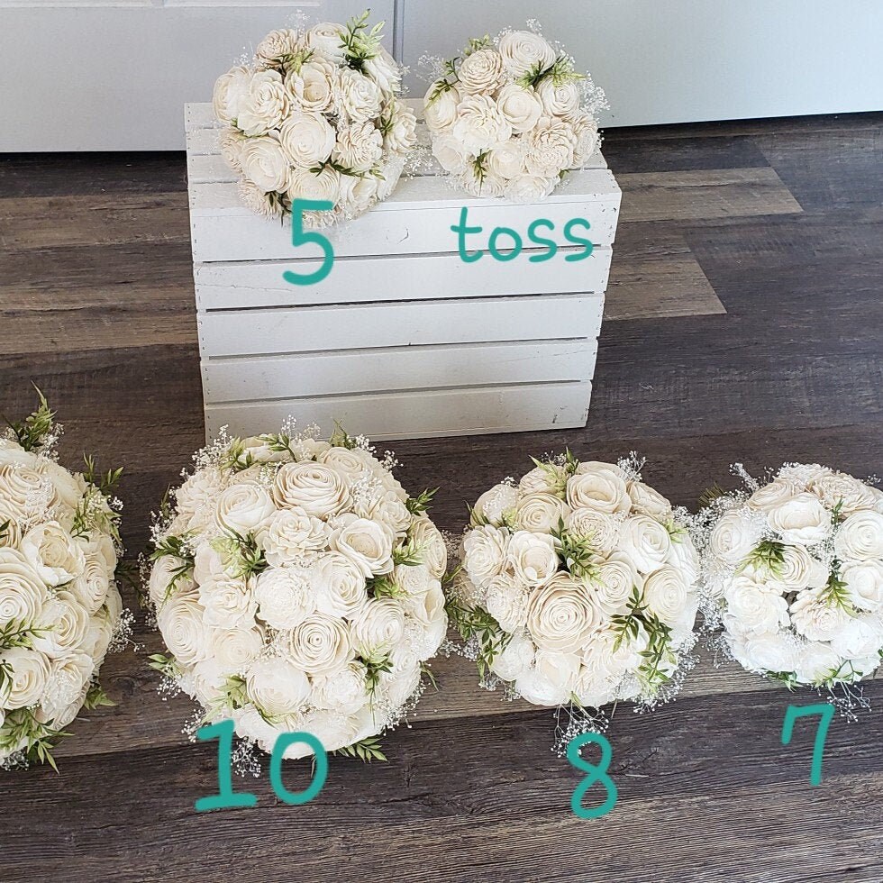 Ivory and Greenery Bouquet Winter Evergreen Bouquet Sola | Etsy