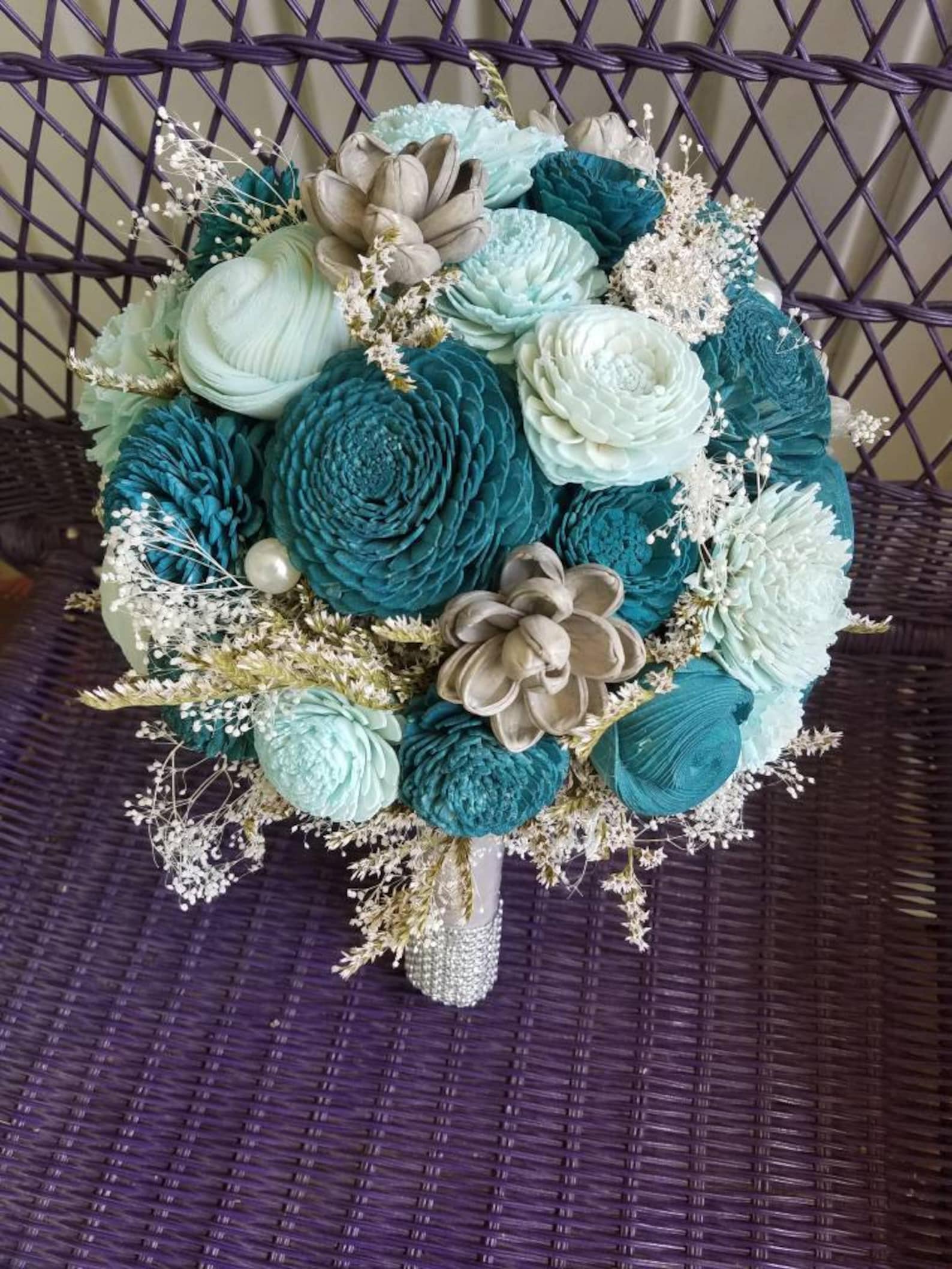 Wooden Bouquet Wedding Bouquet Sola Flower Bouquet Wooden - Etsy